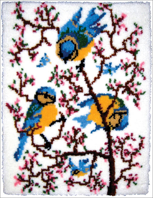 "Springtime Bluebirds" | Latch Hook Kit